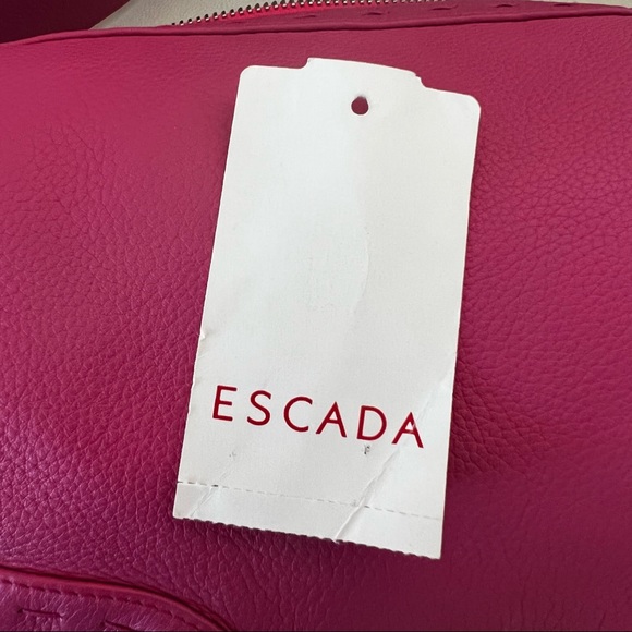 Escada | Bags | Escada Pink Textured Leather Shoulder Purse Nwot B3 ...
